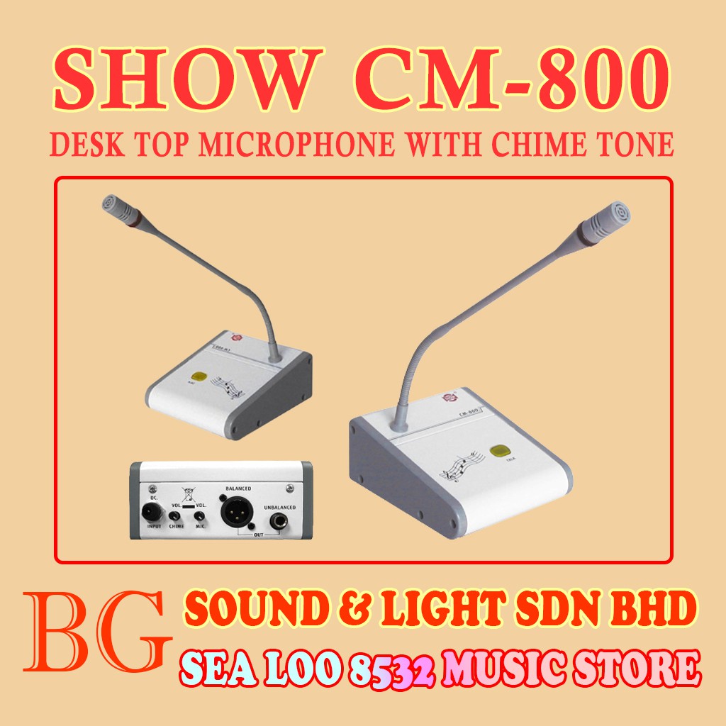 SHOW CM800/ CM-800 DESKTOP MICROPHONE FOR ANNOUNCEMENTS EQUIPPED WITH A ...