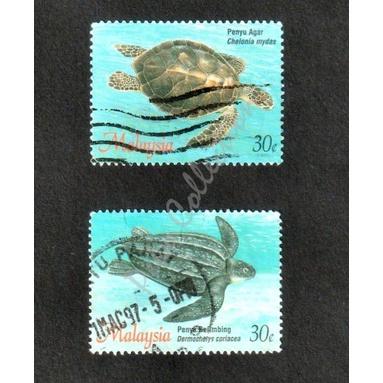 1995 MY Turtles Malaysia booklet used 2v stamps | Shopee Malaysia