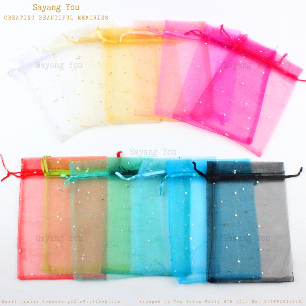14x19cm Organza Candy Wedding Gift Souvenir Goodies Bag Beg Uncang ...