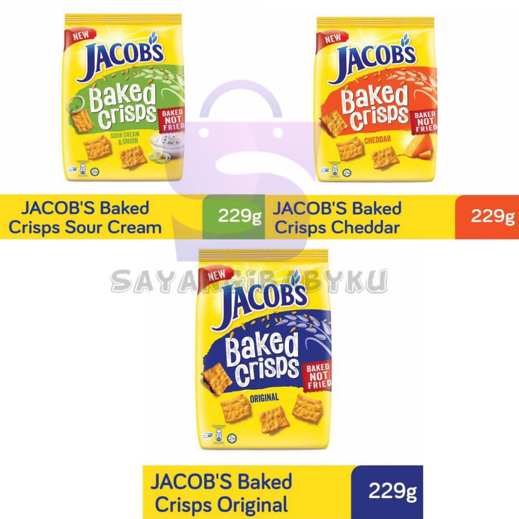 JACOBS Baked Crisps Original/Cheddar/ Sour Cream – 229g | Shopee Malaysia