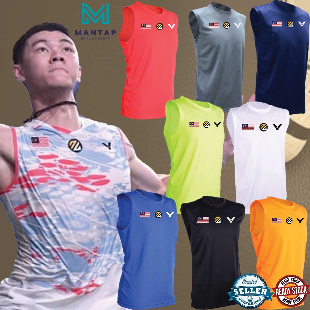 LEE ZII JIA BADMINTON MALAYSIA SLEEVELESS JERSEY / VICTOR LZJ RACKET ...