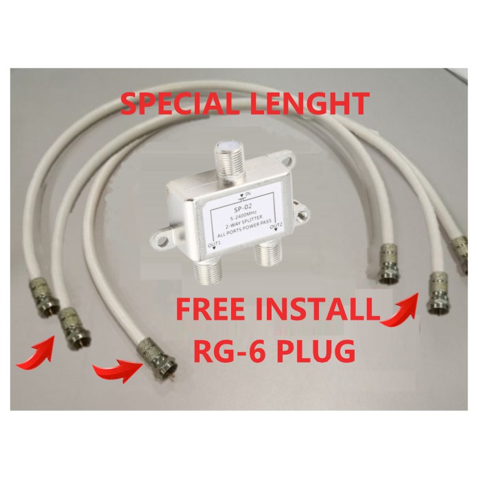 1 To 2 way Astro splitter With or Without Cable (Free ready installed ...