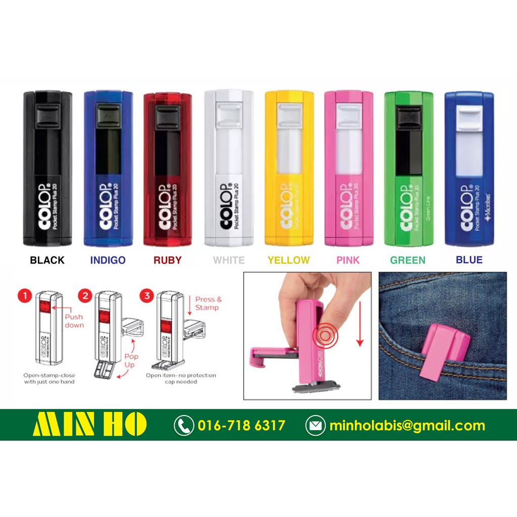 Rubber Stamp - Pocket Stamp Plus (Custom Design) | Shopee Malaysia