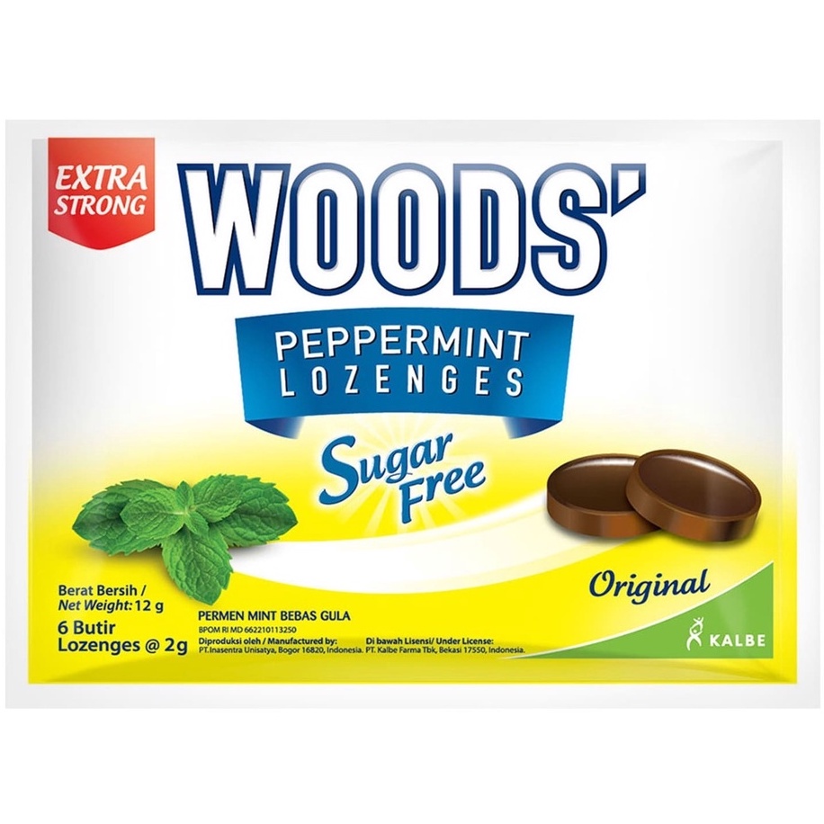 WOODS EXTRA STRONG LOZENGES SORE THROAT PEPPERMINT DROPS SUGAR FREE ...