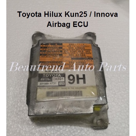 Original Toyota Hilux Kun25 Kun26 Innova Airbag ECU Control Unit ...