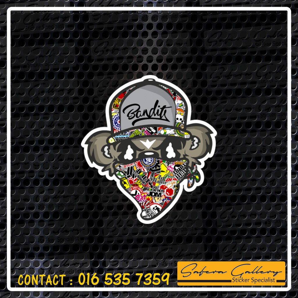 STICKER BOMB HEAD BANDIT jdm car decal stickers bumper windshield body ...