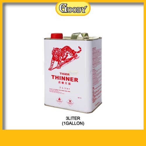 Tiger Brand Paint Thinner 虎标天那 - 3L(1Gallon) . (Grade 1 Quality ...