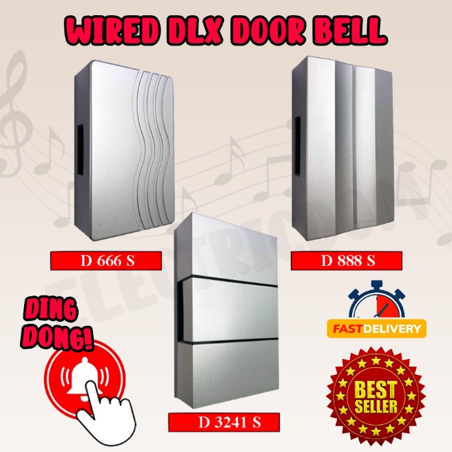 DLX / EUROBELL MECHANICAL WIRED STRIKING DOOR BELL- GRID / FLAT SILVER ...