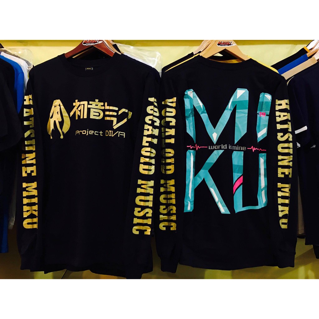 Longsleeve Hatsune Miku Kanji Black Gold | Shopee Malaysia