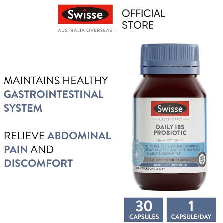 Swisse Ultibiotic Daily IBS Probiotic 30 Capsules (EXP:01 2026 ...