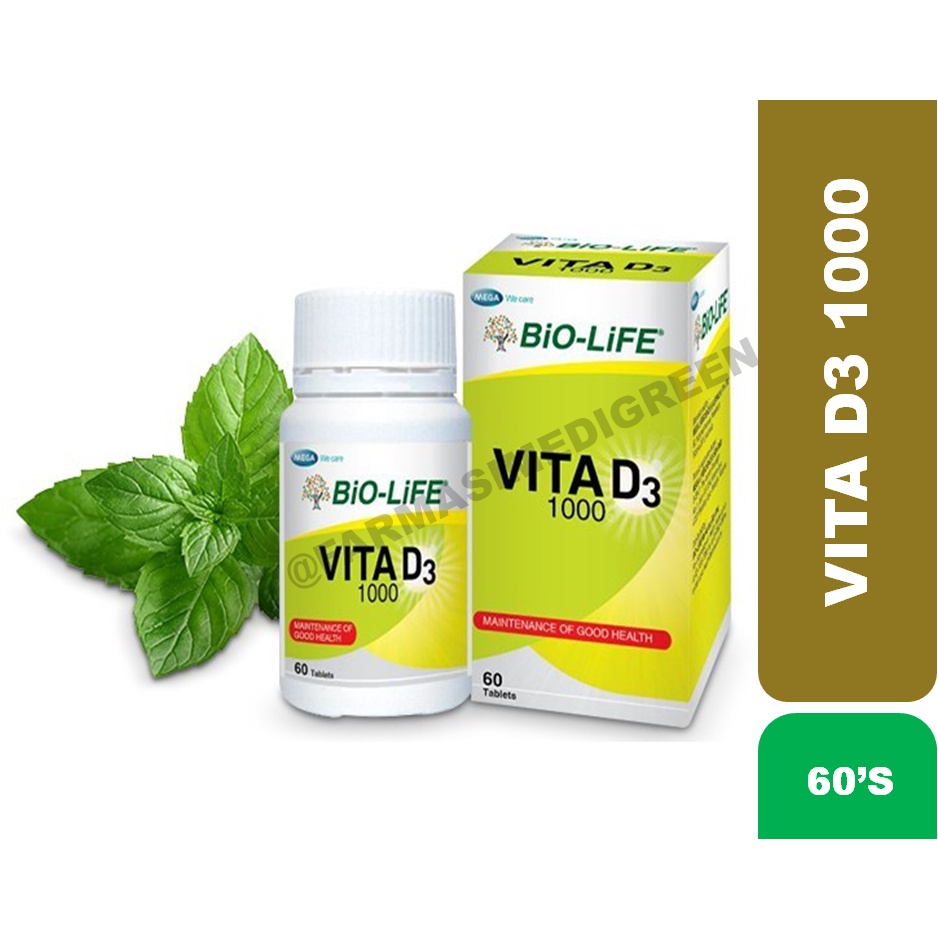 Bio-Life Vita D3 (VITAMIN D3) 1000 60S (EXP: 9/1//26) / 2X60S (Twin ...