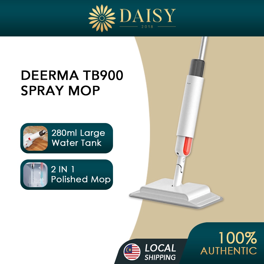 Deerma TB900 Sweeping & Mopping 2 in 1 Handheld Water Spraying Mop Wet ...