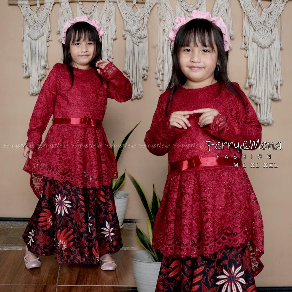 (KOJ) Children's Kebaya Suits 5-12 Years Old Aurora Brocade premium ...
