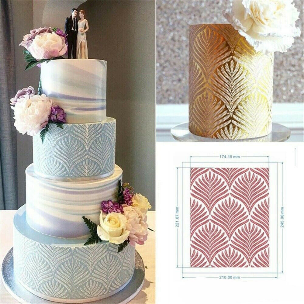Cake Stencil Flower Leaf Cake Decorative Tools Wedding Wheat Ears Cake ...
