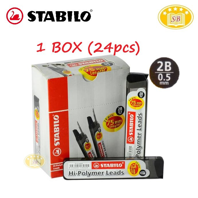 [24pcs] Stabilo Hi-Polymer 2B Pencil Lead 0.5mm | Shopee Malaysia