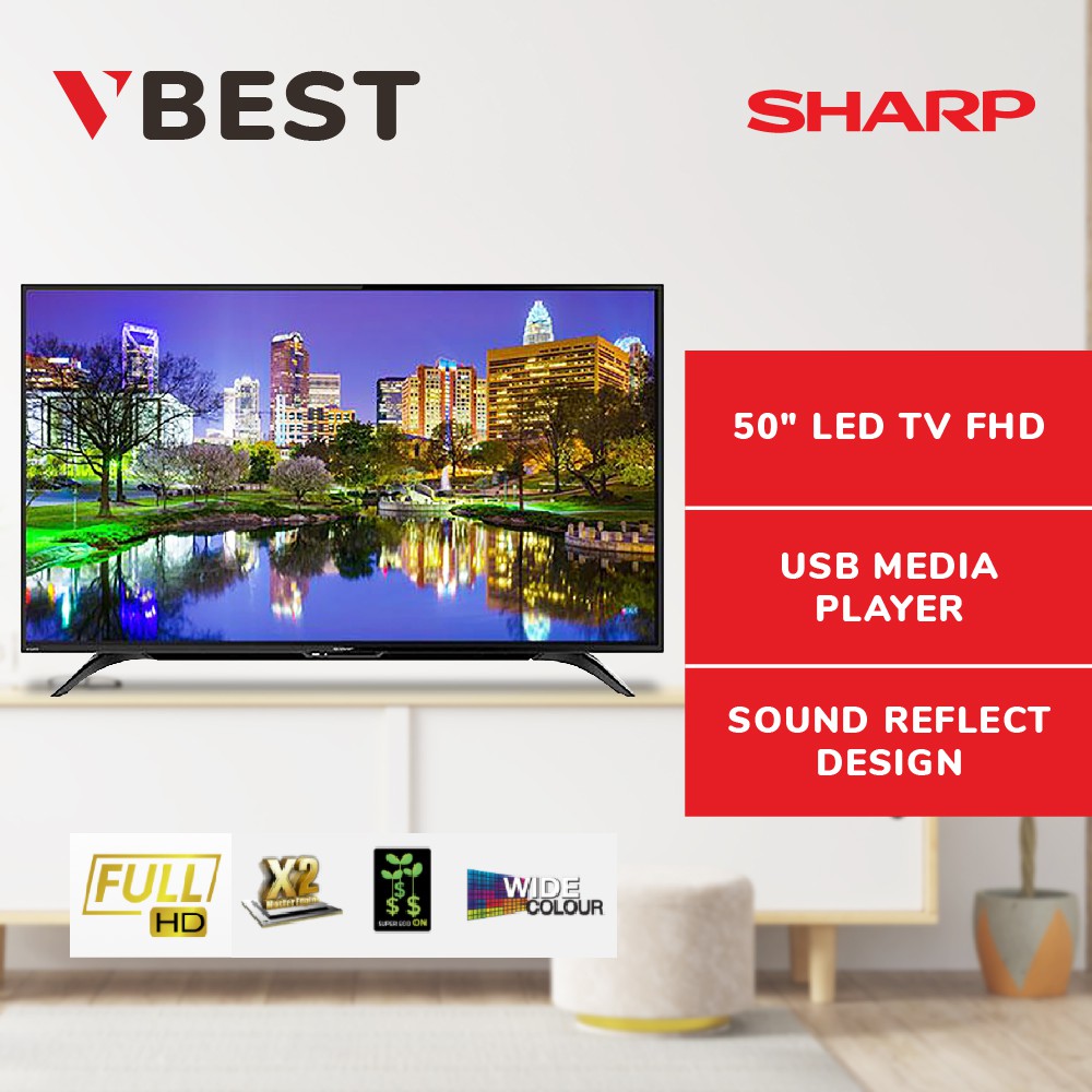 SHARP 50" LED TV FHD 2TC50AD1X | Shopee Malaysia