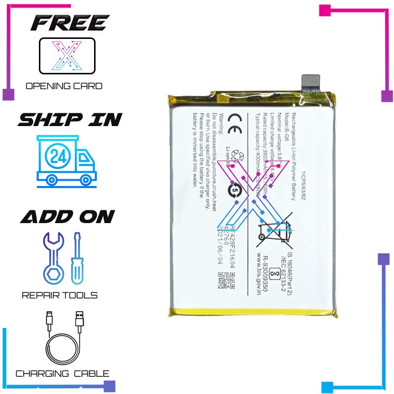 Battery B-Q6 Compatible For Vivo V21E 5G V2055 (4000 mAh) | Shopee Malaysia