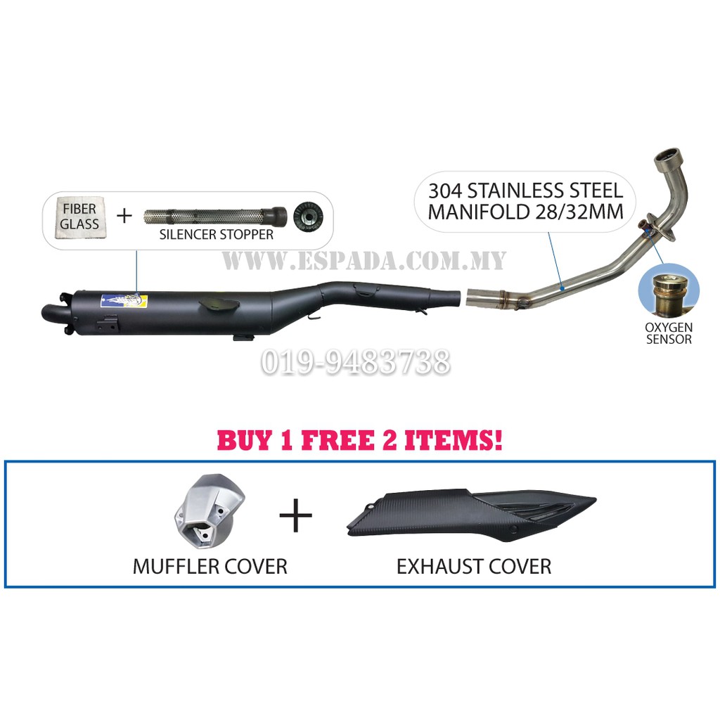 New Espada Racing Exhaust Pipe E4-II Honda RS150 Cutting Standard 28mm 32mm | Shopee Malaysia