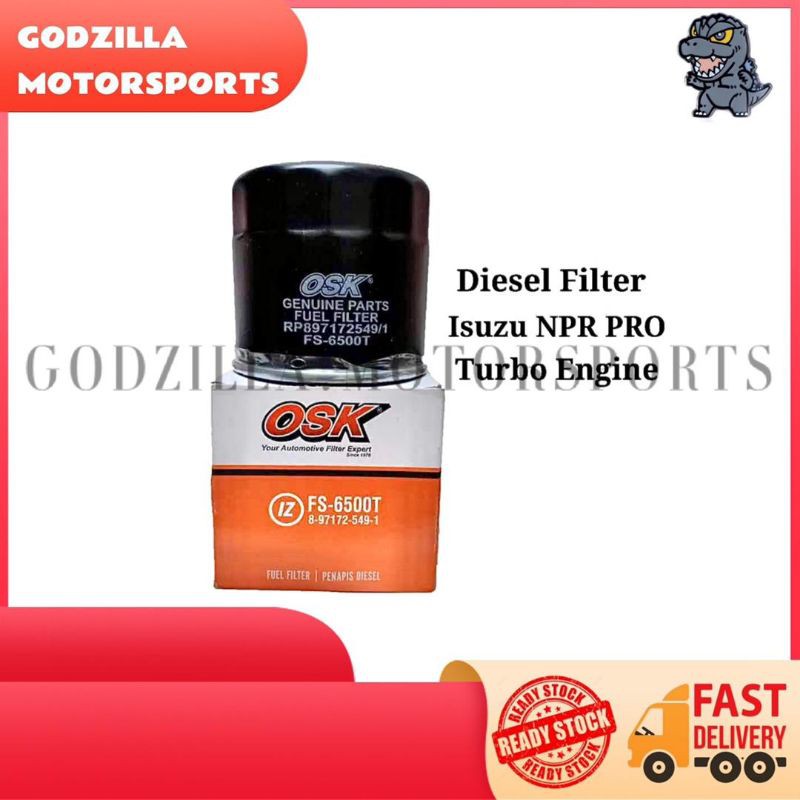 ISUZU NPR PRO ELF HICOM 4.3 OSK FS-6500T FUEL FILTER DIESEL HEAVY DUTY ...