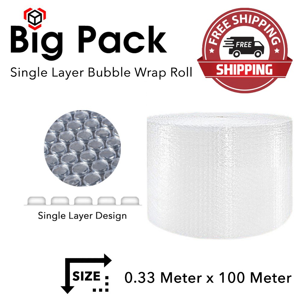 FREE SHIPPING - Big Pack Air Bubble wrap 0.33M x 100M Single Layer ...
