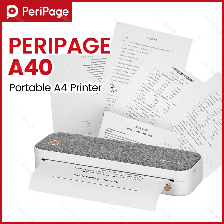 PeriPage A4 paper printer thermal printing portable printer photo ...