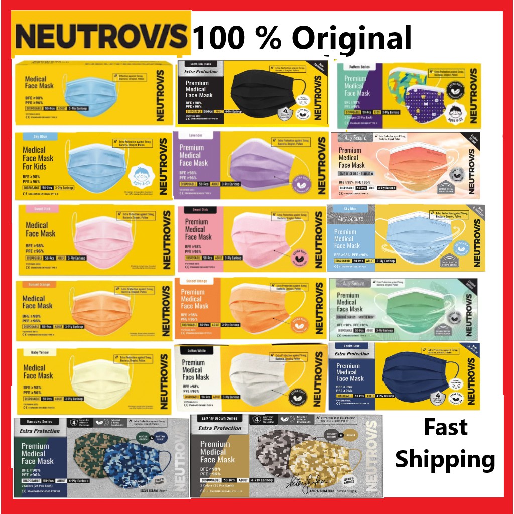 (PACKING BOX) NEUTROVIS MEDICAL FACE MASK/ PREMIUM MASK / NEUTROVIS ...