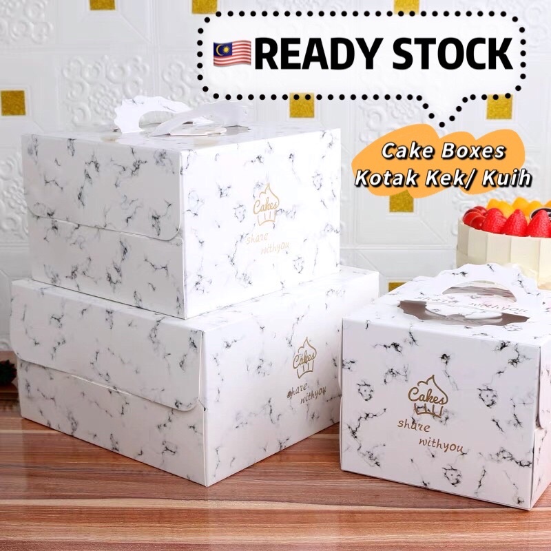 🇲🇾READY STOCK🔥6&8Inch Marble Window with Handle Cake Box🔥 Kek Kotak ...