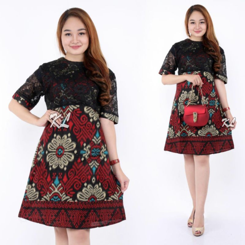 KATUN Batik Cotton MIX Brocade DRESS 0201 | Shopee Malaysia