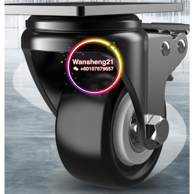 Heavy Duty 100kg 2"/50mm PU Castor Wheels 360 Degree Trolley Furniture ...