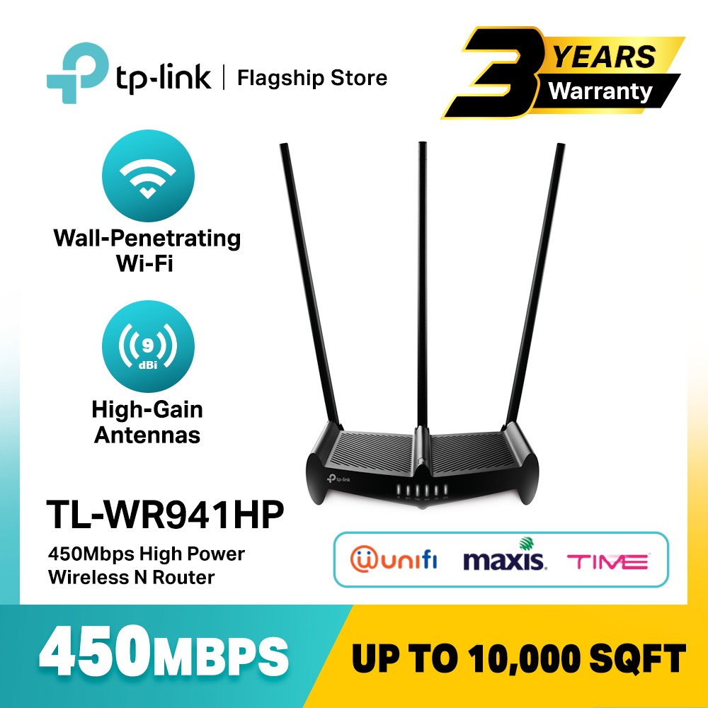 TP-Link 450Mbps High Power Wireless N Router Support Unifi/Maxis TL ...