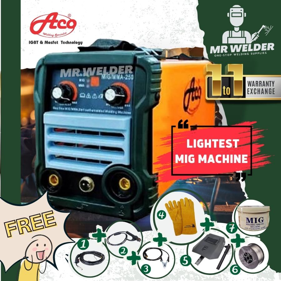 *DOUBLE PROTECTION COVER* New type ACO MIG 250 2in1 Gasless QWELD MIG ...