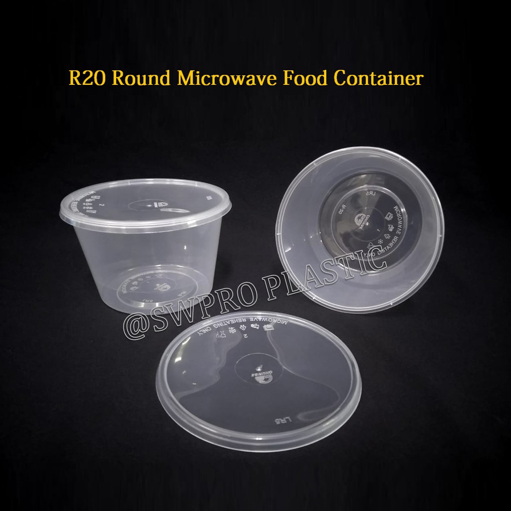 20oz Round Microware Food Container /Tupperware Plastik Bulat / Bekas ...
