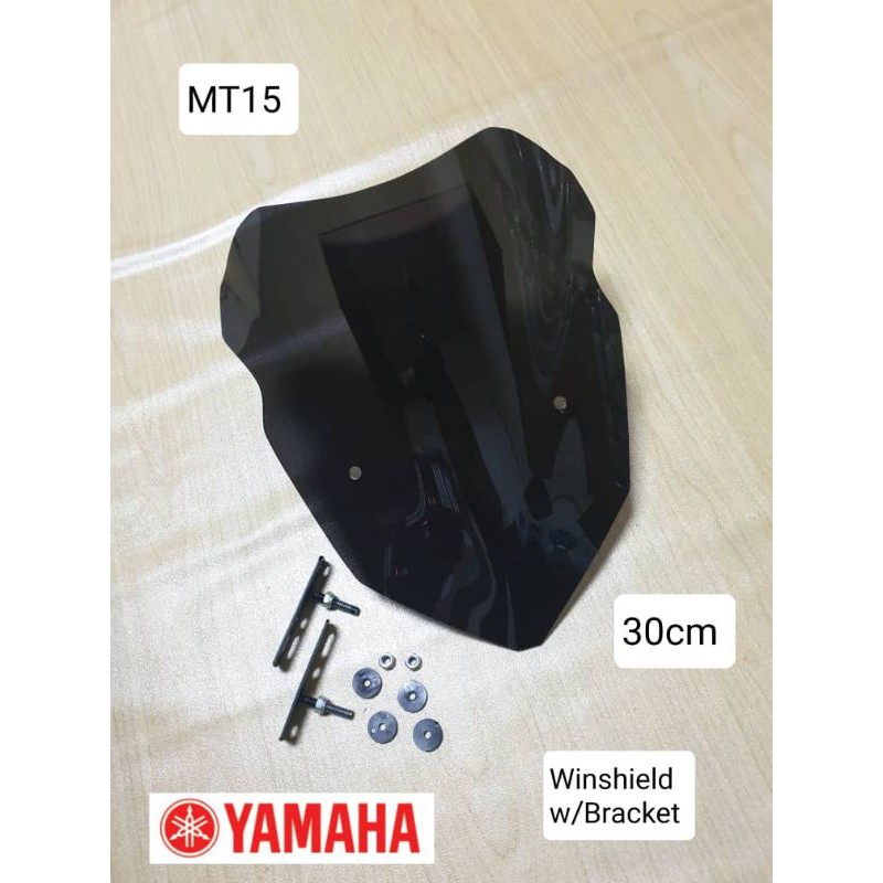 YAMAHA MT15 - WINDSHIELD with BRACKET 30CM COLOUR BLACK | Shopee Malaysia