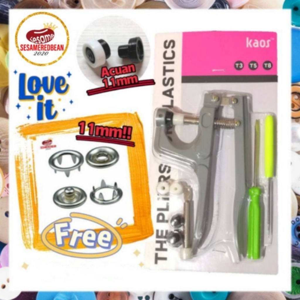 Alat Pasang Butang Snap besi dan Plastik Button Hand Press Plier ...