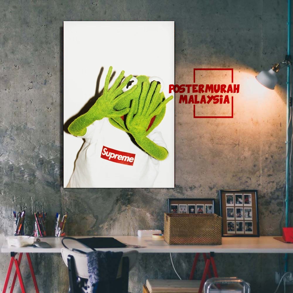 Kermit the Frog supreme poster design wall art | Shopee Malaysia
