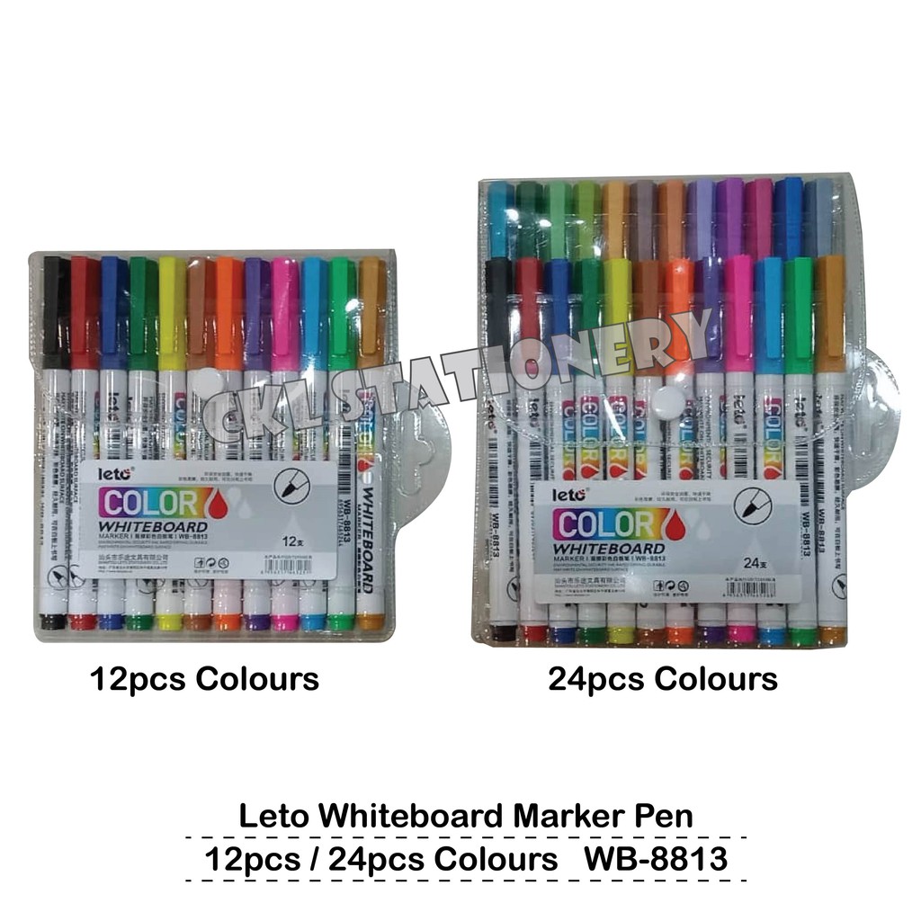 Leto Whiteboard Marker Pen 12colours / 24colours | Shopee Malaysia