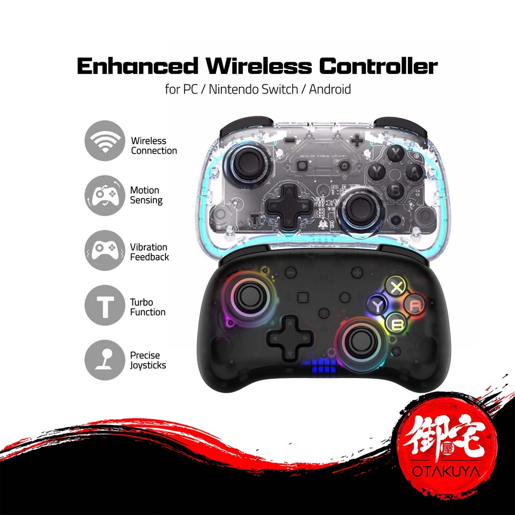 Nintendo Switch RGB Wireless Mini Pro Controller With 7 Colors ...