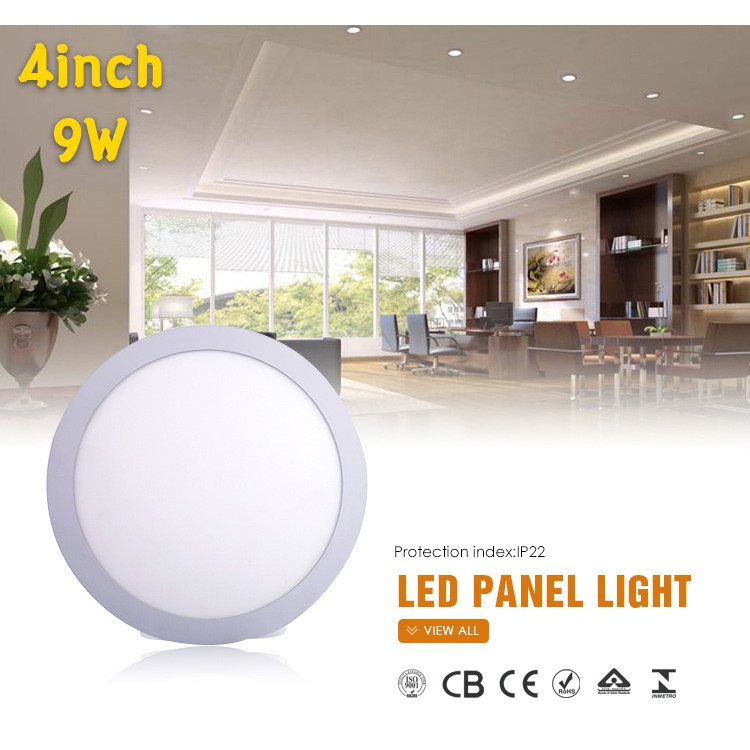 LED Round 4 inch 9W PanelLight Downlight Ceiling Light Lamp (White ...