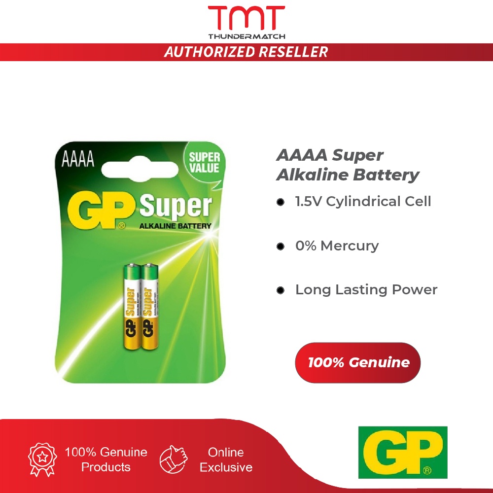 GP AAAA Super Alkaline Battery (2pcs) (GP25A-C1) | Shopee Malaysia