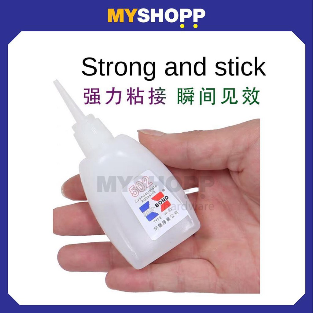 MYSHOPP - Super glue 502 Gam Glue Fast Dry 3 Second Gum Cair Waterly ...