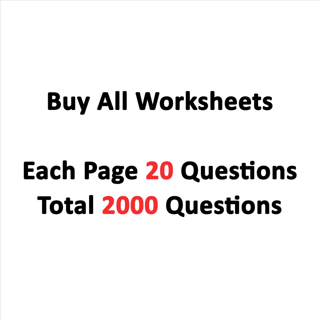 Printable Mathematics Worksheets (PDF) 200 Question | Shopee Malaysia