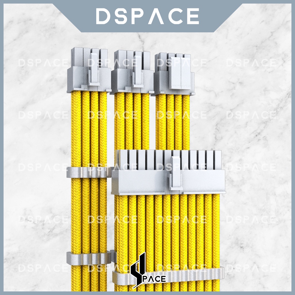 DSPACE MESH-X PSU Yellow Premium Sleeve Braided Extension Custom Cable ...