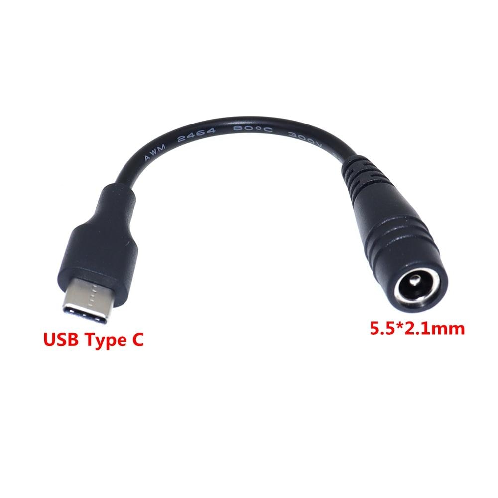 DC5.5 x 2.1 mm Female jack to Type-C USB-C Male Plu 5V DC Power ...
