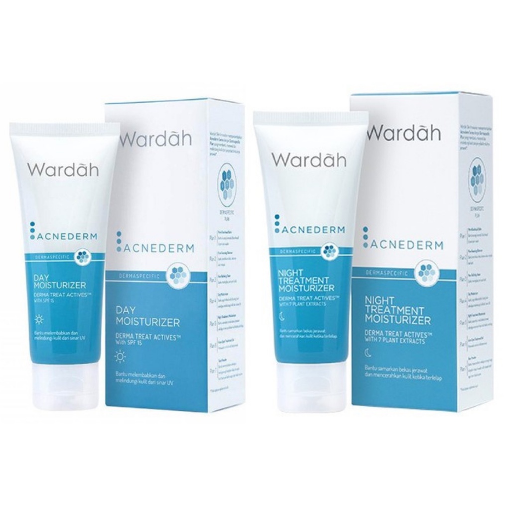 Wardah Acnederm Day Moisturizer l Night Treatment 40ml | Shopee Malaysia