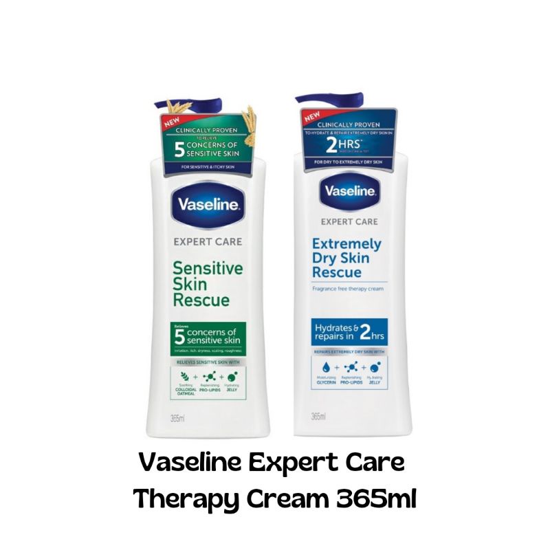 Vaseline Expert Care Sensitive Skin/ Extremely Dry Therapy Cream 365ml ...