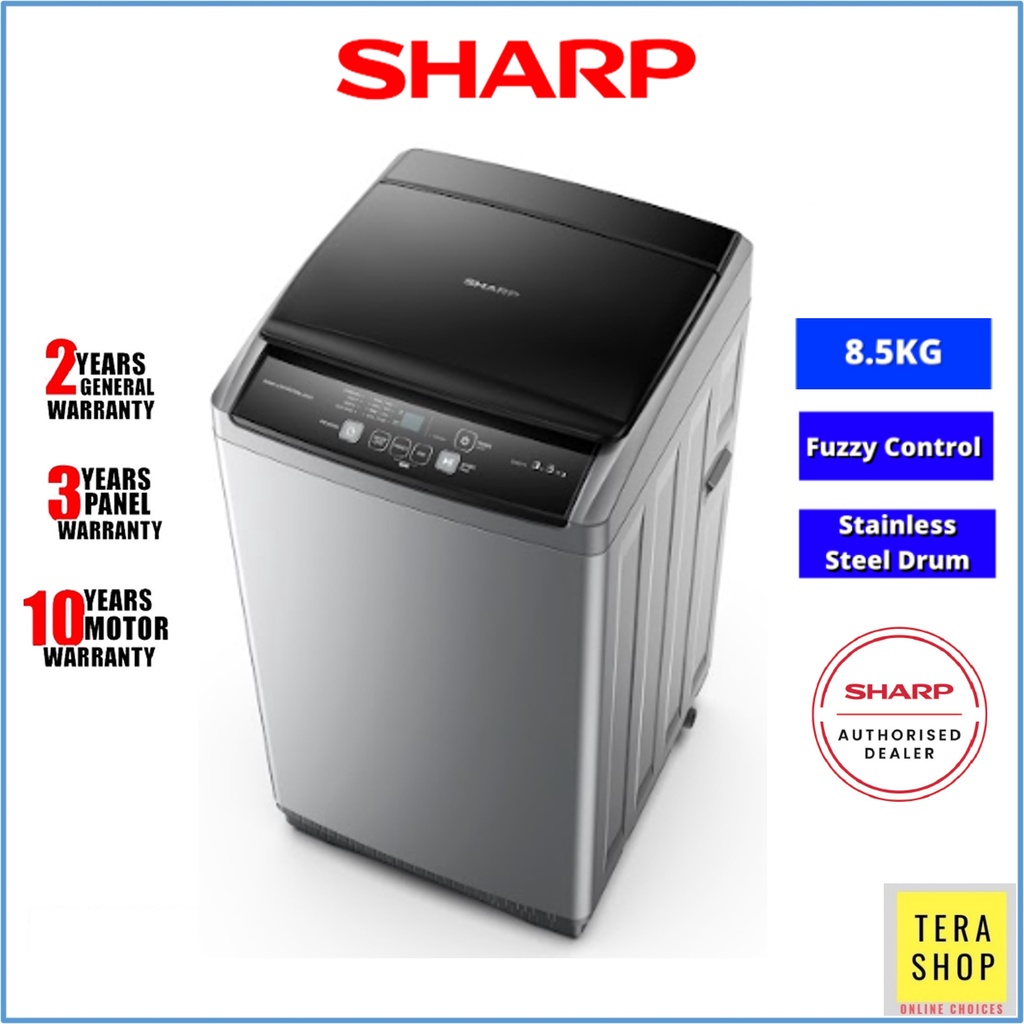 Sharp ES818X 8KG / ES821X 8.5KG Fully Auto Washing Machine Mesin Basuh ...