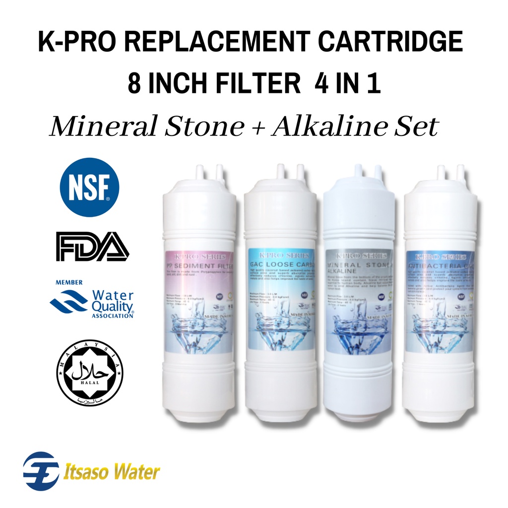 8 Inch Filter for 4-Stage Alkaline Water Filter Cartridge Replacement ...