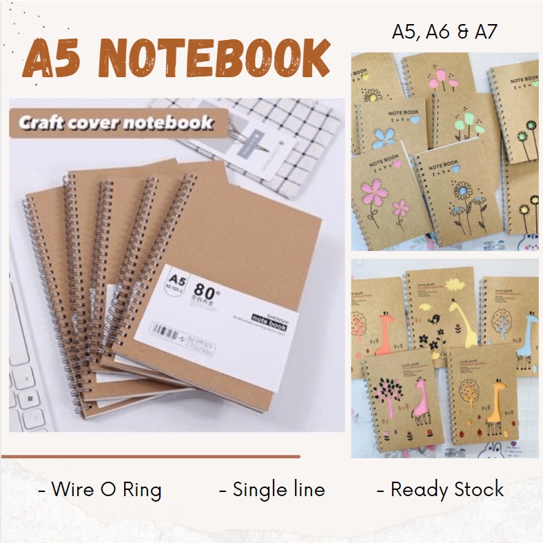 A5,A6 & A7 Craft notebook buku nota buku tulis korean ins writing ...