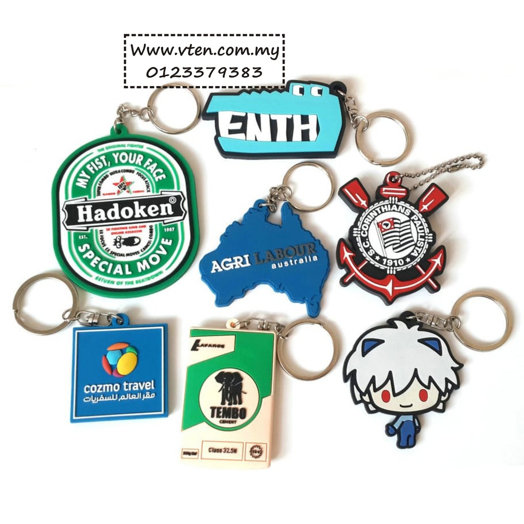 Custom made PVC Silicone Keychain Rubber Keychain Corporate Logo ...