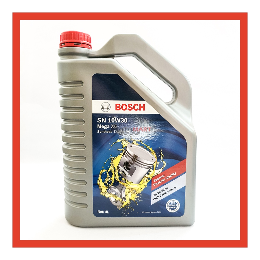 ORIGINAL BOSCH SN 10W30 MEGA X6 SEMI SYNTHETIC ENGINE OIL 4L | Shopee Malaysia